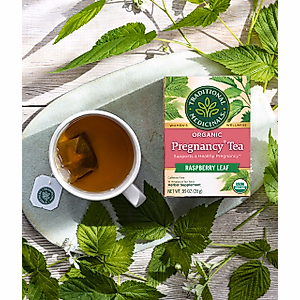 Traditional Medicinals Organic Pregnancy Tea Raspberry Leaf Herbal Tea, Supports Healthy Pregnancy, (Pack of 3) - 48 Tea Bags Total