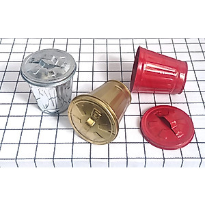 AITING Mini Trash can & Iron Garbage can Pencil Cup Holder 2pcs (Red)