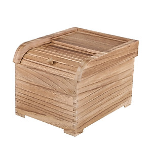 Bothyi Rice Storage Container, Dry Storage Rice Container Box, Rice Dispenser Wooden Cereal Containers Storage, Light Brown