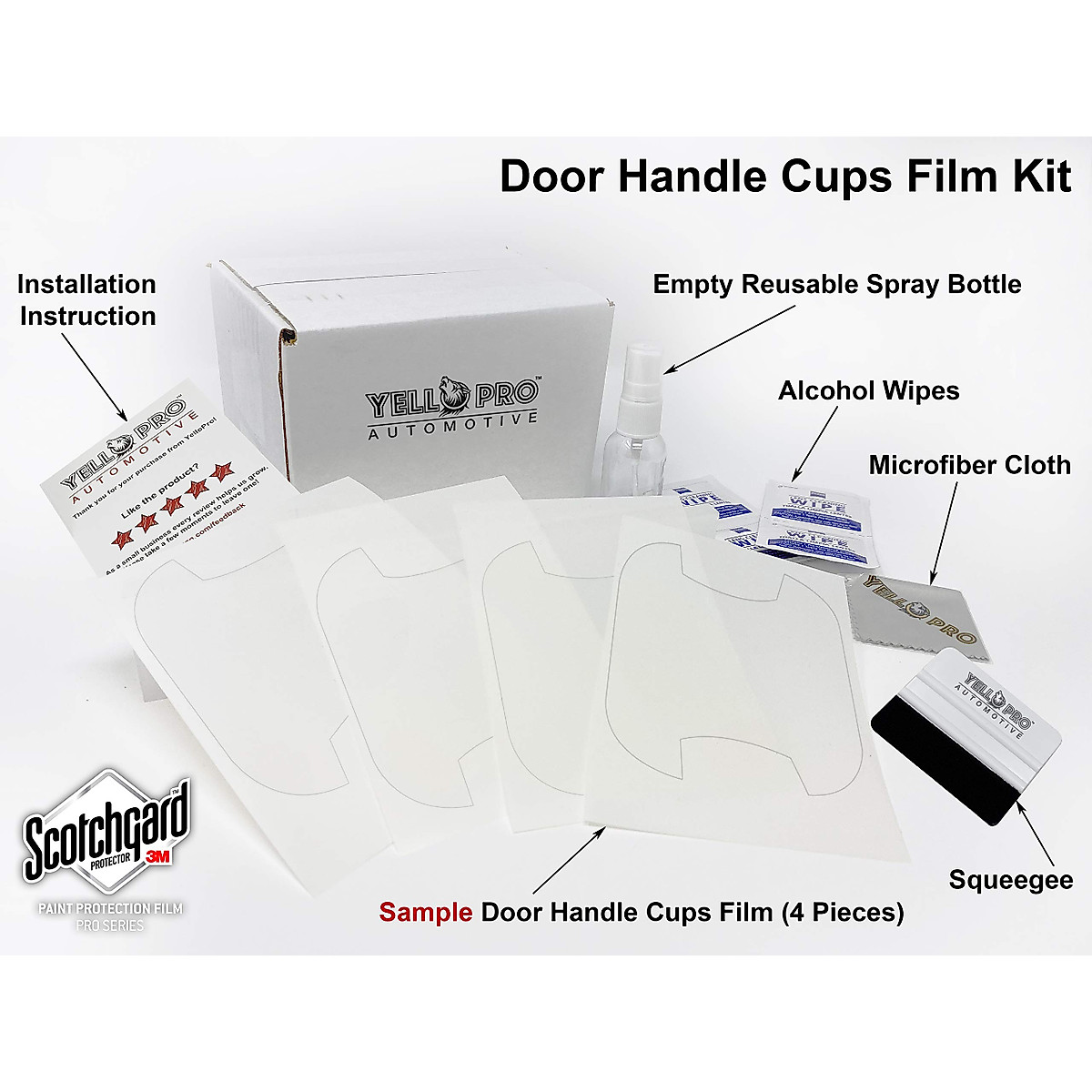 YelloPro Custom Fit Door Handle Cup 3M Scotchgard Anti Scratch Clear Bra Paint Protector Film Cover Self Healing PPF Guard Kit for 2019 2020 2021 2022 2023 2024 2025 Acura RDX SUV