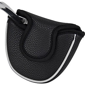BIG TEETH Golf Mallet Putter Cover Headcover Club Protector Magnetic Closure DON'T FIT IRON MATERIAL PUTTER for Scotty Cameron Taylormade Odyssey 2 Ball Club (Black)