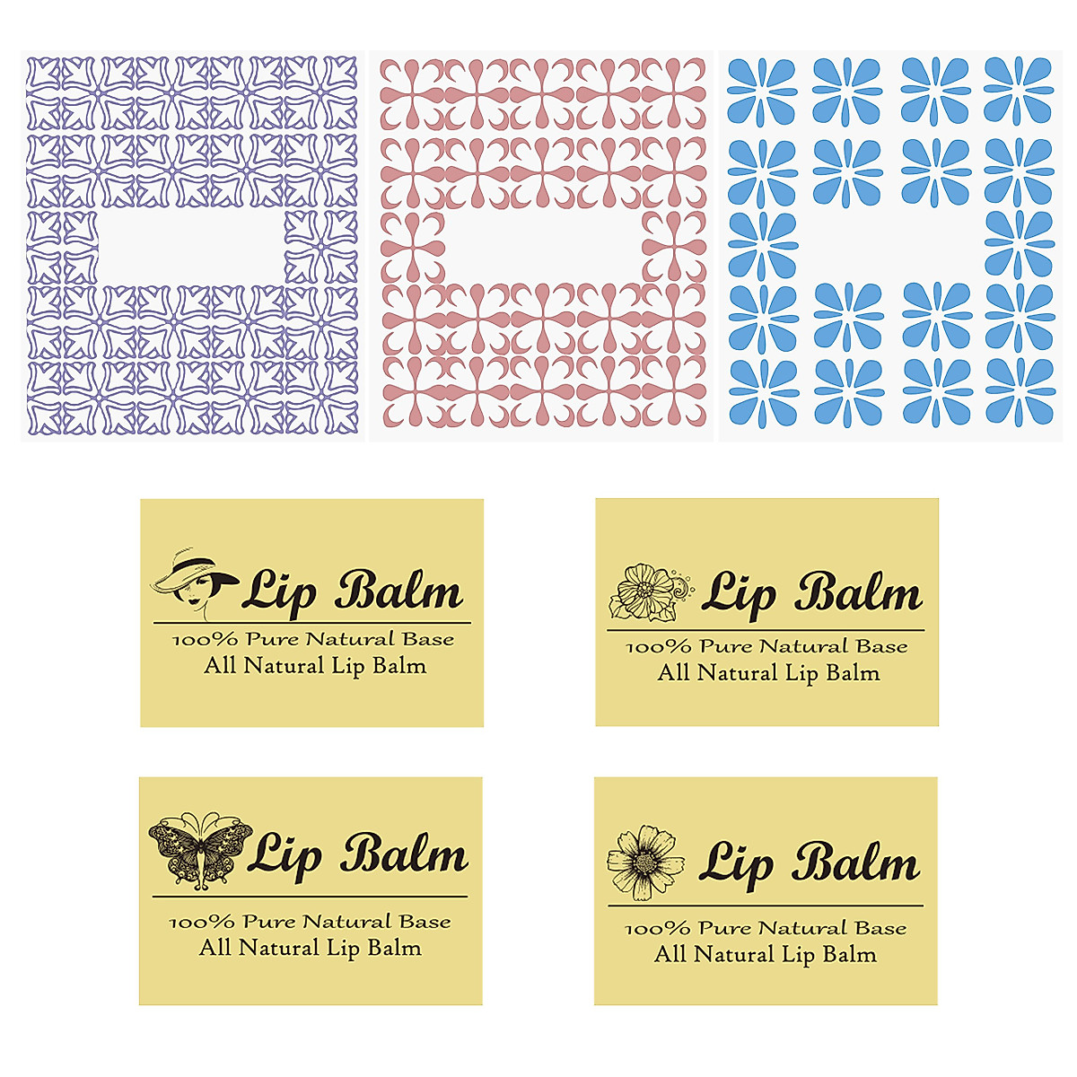 Lip Balm Container Tubes - 50-Pack - DIY - Transparent- 3/16 Oz (5.5 ml) - Including 50 Writeable & 50 Printed Lip Balm Stickers - Twist Mechanism and a Cap - Empty