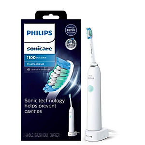 Philips Sonicare DailyClean 1100 Rechargeable Electric Power Toothbrush, White, HX3411/04