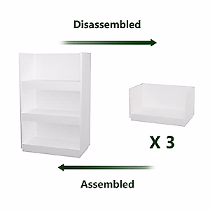woodtalks Stackable Closet Shelves, Set of 3 1-Tier Shelf, Multi-Purpose Storage Closet Organizers, Open Dressers for Bedroom, Clothing Storage, Freestanding Storage Shelves, White Oak