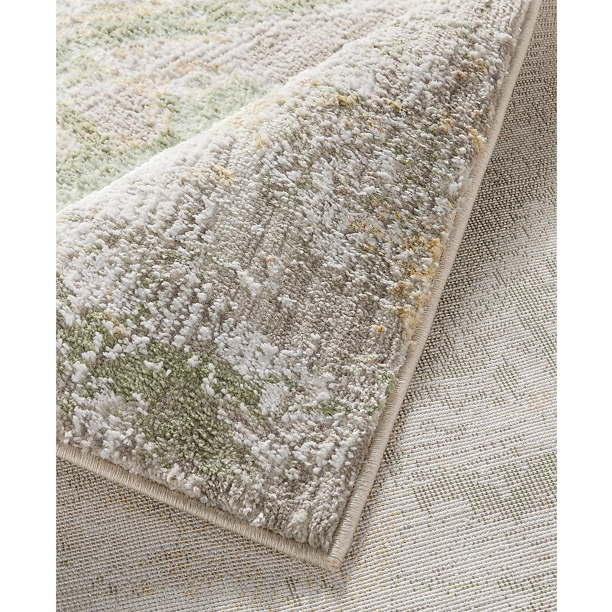 TOWN & COUNTRY LUXE Opaline Bold Marble Area Rug with Glam Metallic Ribbed Texture Pile, Sage Green, 7'10"x10'2"