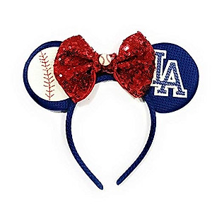 Greatlildeal Dodgers Inspired Minnie's Ears Headband Baseball Blue