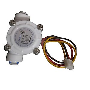 GREDIA 1/4" Quick Connect Water Flow Sensor Food-Grade Switch Hall Effect Flowmeter Fluid Meter Counter 0.3-6L/min (Pack of 2）