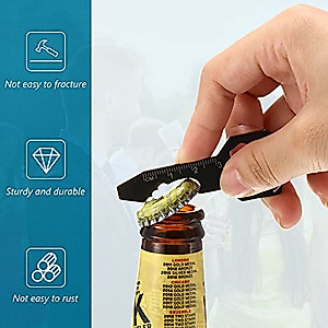4 Pieces Bottle Opener Multi Tool Stainless Steel EDC Gadget Universal Pocket Tools 6-in-1 Multi-Tools Function Bottle Opener, Metric Ruler