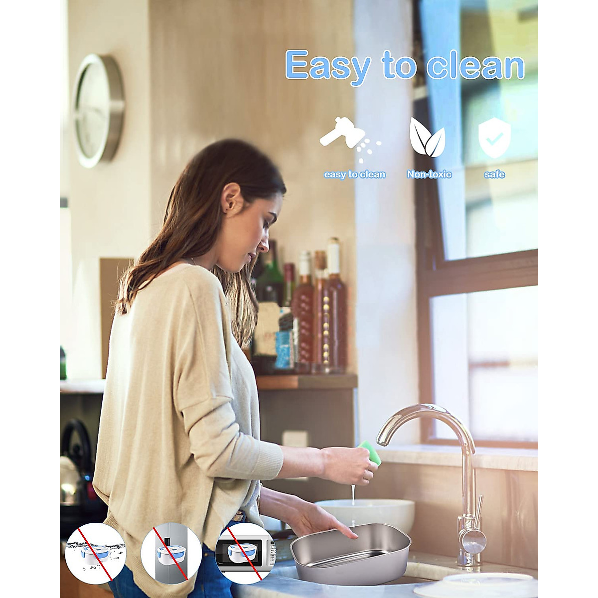 [Faster] Electric Lunch Box Food Heater, 60W High-Power 4 in 1 Heated Lunch Boxes for Adults, Car & Home, 1.5L Leak-Proof Heated Lunch box,12V 24V 110V Portable Microwave with Carry Bag