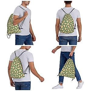 Animal Form Print Pattern Drawstring Backpack For Men And Women'S Sports And Fitness Bag, Large Size, Zippered Pocket, Lightweight, Foldable And Portable For Travel