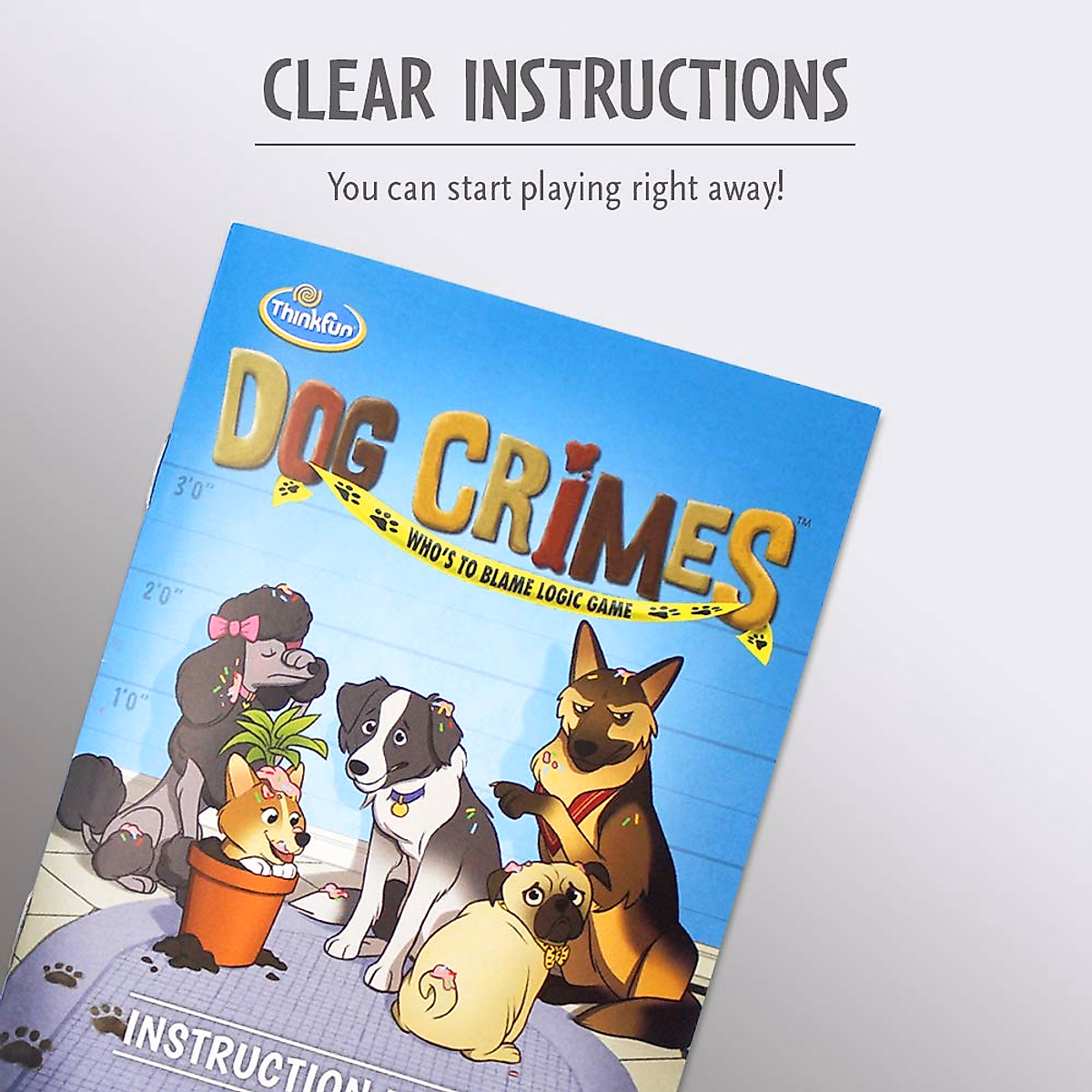 ThinkFun Dog Crimes Logic Game - Engaging Brainteaser for Kids and Adults | Fun Detective Theme | Memory and Reasoning Skill Builder | Unique Artwork | Suitable for Ages 8 and Up