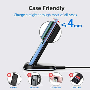 [2 Pack] Wireless Charging Pad Stand with Quick Adapter