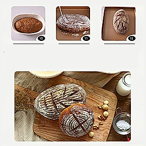 Autobestown Rattan Bread Basket,Proofing Baskets for Bread Baking,Oval Banneton Bread Basket,Natural Rattan Fermentation Fruit Tray Dough Storage (8.3x6x3inches)