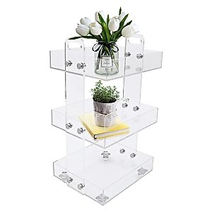 awolsrgiop 3-Tier Kitchen Storage Cart Rolling Utility Rack w/Handle Utility Mobile Shelf Mobile Slide Out Organizer Multi-Purpose Storage Rolling Cart Utility Trolley Cart on Wheels Space Saving