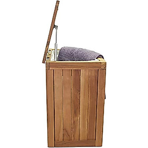 AquaTeak Kai Corner Teak Laundry & Storage Hamper