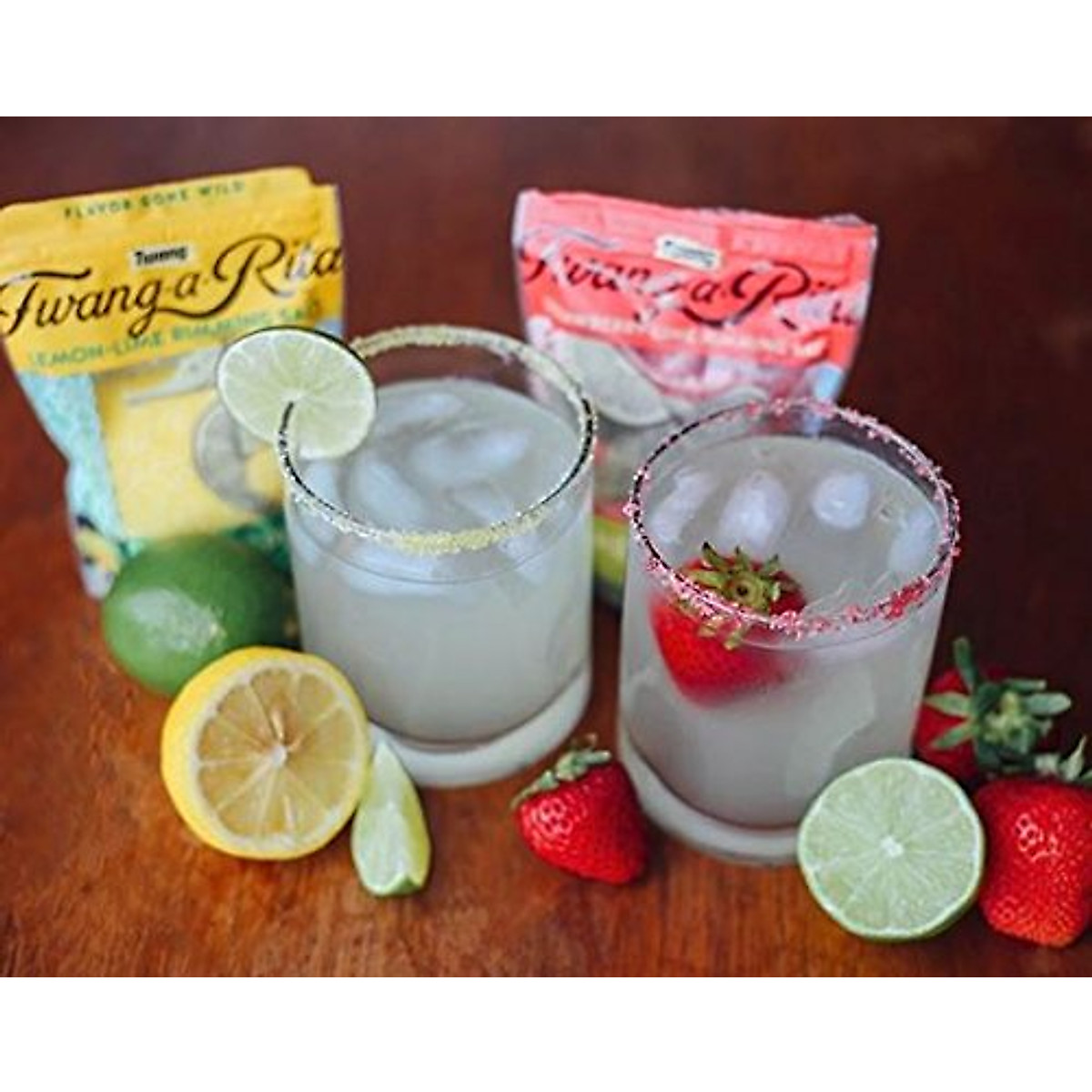 Twang-A-Rita Cocktail Rimming Salt Blend, Lime Variety, 4 Ounce Pouch (Set of 3) 1 Each: Strawberry-Lime, Lemon-Lime, Lime