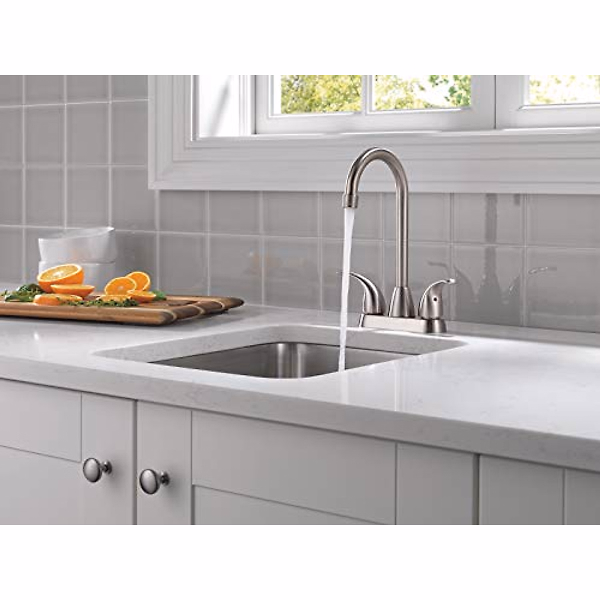 Peerless Tunbridge 2-Handle Bar-Prep Kitchen Sink Faucet, Stainless P288LF-SS