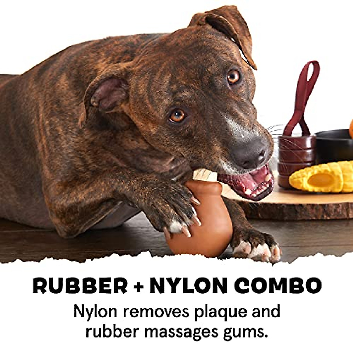 Barkbox Scented Food Themed Dog Toys & Chews, Tough Rubber & Nylon Super Chewer Treat Dispensing Puzzle Toys, Balls, & Teething Toys for Small, Medium, & Large Dogs & Puppies, Turkey Day Drumstick