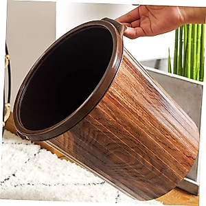 CHILDWEET Imitation Grain Trash Can with Pressing for Kitchen Home Office Decorative Garbage Container