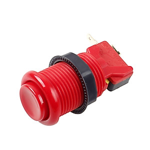 EG STARTS 6X American Style Standard Arcade Buttons Switchable Happ Type 30mm Push Button 3/16" Terminal for Jamma Mame Kit Parts (Red)