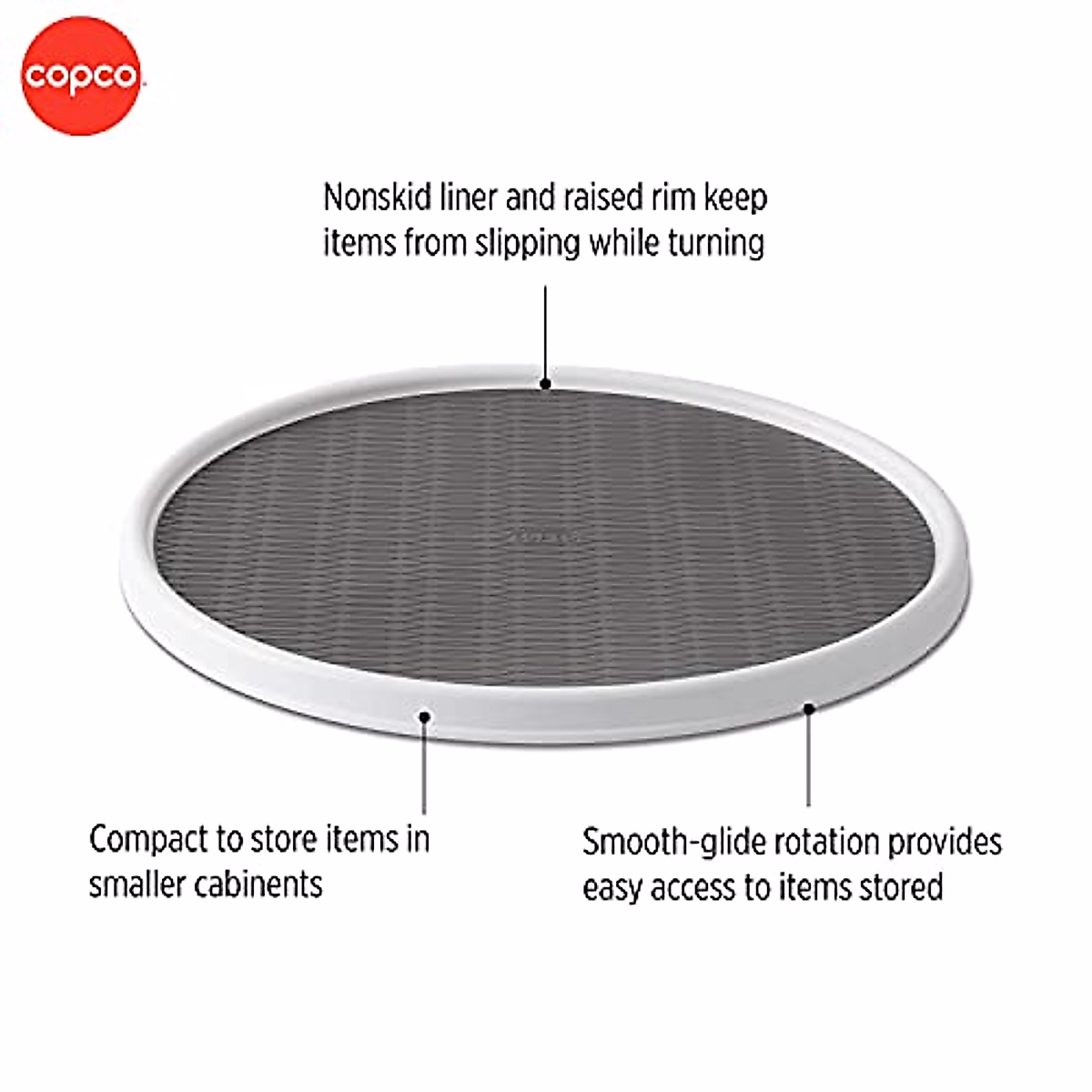 Copco Non-Skid Pantry Cabinet, 9-Inch, White/Gray