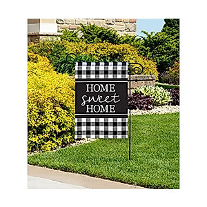 BreezeArt - Black & White Check Decorative Garden Flag 12x18 inch - Premium Quality SolarSilk - Made in the USA by Studio-M
