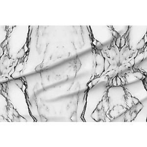 Spoonflower Fabric - Marble Gray Black Kitchen White Monochrome Modern Silver Print Earth Printed on Petal Signature Cotton Fabric Fat Quarter - Sewing Quilting Apparel Crafts Decor