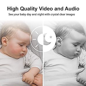 nannio Hero3 Video Baby Monitor with Night Light Vibration Assistant, 3.5" Display, Auto Night Vision, 2 Way Audio Talk, Voice Activated, Temperature Sensor and Lullabies, no WiFi, 2 Years Warranty