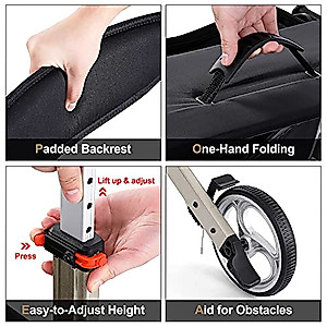 Healconnex Luxury Rollator Walkers for Seniors-Bulit-in Cable Rollator Walker with Seat, 10"Large Wheels,Aluminium Lightweight Senior Walker with Soft Rubber Handle,Padded Seat and Backrest