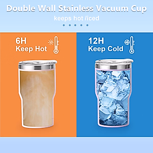 Cutiset 12oz Coffee Tumbler, 2 Pack Insulated Tumblers Bulk,Dishwasher Safe, Iced/Thermo Coffee Mug Cup Gifts for Women Men Couples Car Party Office…