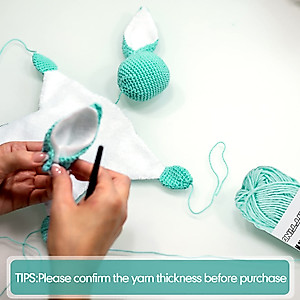 4 Pcs Glow in The Dark Yarn for Crochet Luminous Yarn 55 Yards Soft Craft Yarn for DIY Crafts Sewing Arts Beginners Crocheting Knitting Party Supplies, Blue