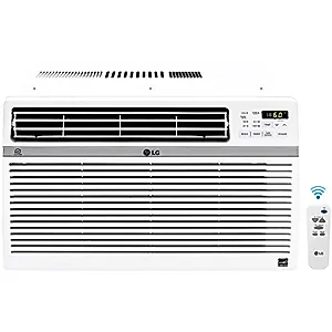 LG 8,000 BTU Smart Window Air Conditioner, Cools up to 350 Sq. Ft, Smartphone and Voice Control Works ThinQ, Amazon Alexa and Hey Google, Energy Star, 3 Cool & Fan Speeds, 115V, 8000, White