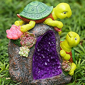 Estrella-L Solar Light Outdoor Cartoon Tortoise-Shaped Landscape Light Statue Decoration Light, for Courtyard Lawn Garden Decoration Landscape Solar Lamp Home Decoration