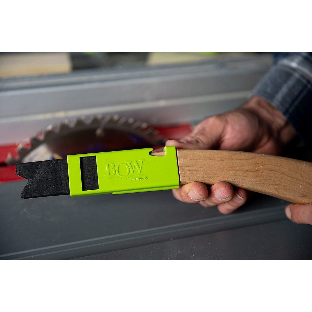 BOW Products PushPRO PP1 - Push Stick for Table Saws - EVA Tipped Push Block That Reduces Vibrations and Improves Material Grip - Woodworking Tools and Safety Accessories