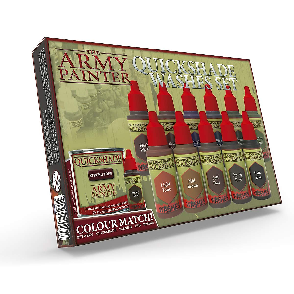 The Army Painter 11 Nontoxic Miniature Paint Washes in Dropper Bottles - Rich Pigment Fluid Acrylic Paint Washes Miniature Painting Kit, Liquid Acrylic Paint Set - Warpaint Quickshade Wash Set