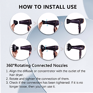 VAGARY 6690A Salon Pro Hair Dryer for Women,2200w Powerful AC Motor Fast Drying, Ionic Blow Dryer for Thick Hair,2 Speeds and 2 Heat Settings 1 Cool Shot Button(1 Diffuser and 1Concentrator)