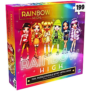 Rainbow High, Foil Jigsaw Puzzle 199-Piece Reflective Abstract Metallic Effect Featuring The Fashionable Dolls, for Kids Ages 8 and up