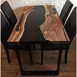Epoxy Table, Live Edge Wooden Table, Epoxy Resin River Table, Natural Wood,Dining Table, Natural Epoxy Table, Resin Table 42" x 24" Inch