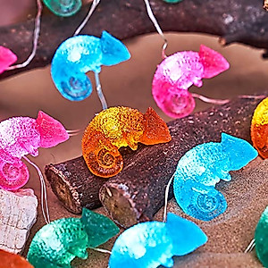 BELNIAK Tropical Theme Chameleon String Lights Outdoor Indoor 20LEDs 8ft Battery Operated Cute Decorative Lights for Bedroom Garden Yard Birthday Xmas Cake Decoration