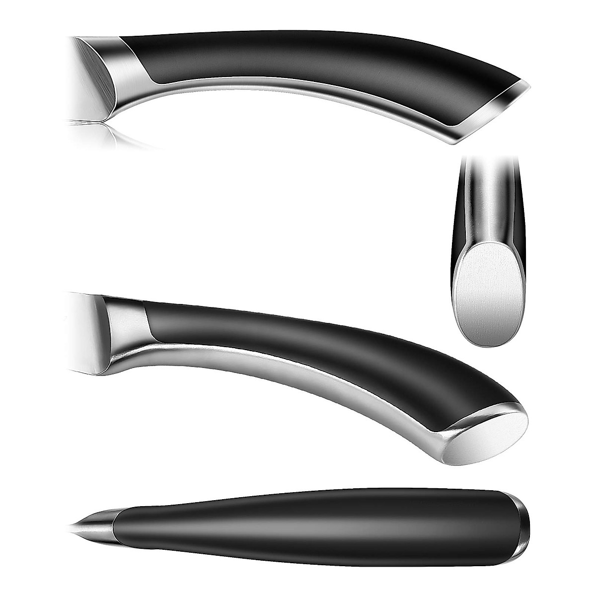 Birds Beak Paring Knife, WELLSTAR 2.75 Inch Potato Tourne Peeling Knife, Super Sharp German Stainless Steel Forged Blade and Full Tang Handle for Fruit and Vegetable Garnishing Cutting, C-Style Series