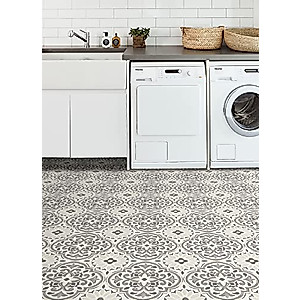 FloorPops Massimo Peel & Stick Floor Tiles, Gray
