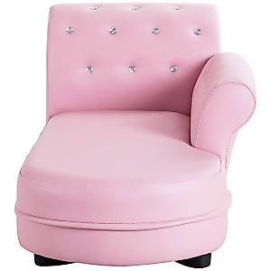 Costzon Kids Couch, 2 in 1 Princess Double Seat Children's Sofa w/PU Leather Surface, Toddler Armrest Chair for Kids Room, Soft Kids Sofa Couch Toy Baby Boys Girls 3-5 Old Birthday