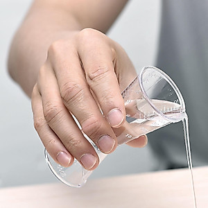 uxcell Measuring Cup 40ml/20ml PC Plastic Double Head Beaker Clear for Lab Kitchen Liquids 6Pcs