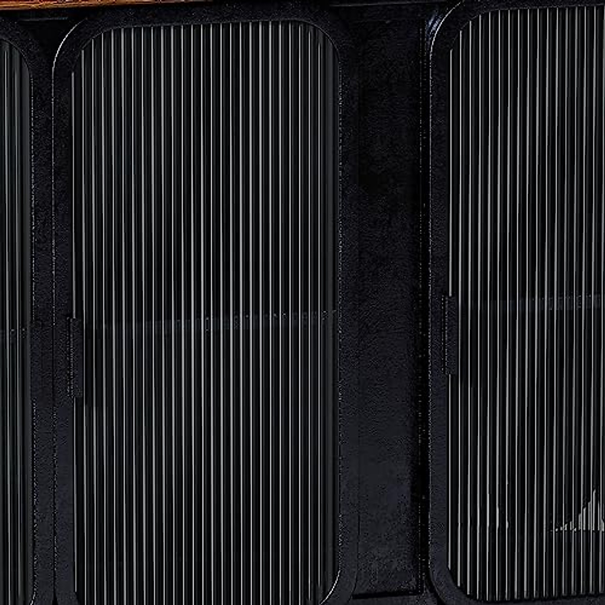 Aisurun 40.94" Modern Storage Cabinet Sideboard with 3 Glass Doors, Fir Top & 2 Tier Storage Shelves for Entryway Living Room Home Office Dining Room, Black+Brown