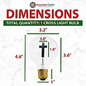 Mandala Crafts Christian Light Bulb Crucifix Bulb Jesus on The Cross Catholic Novelty Bulb 3W 120V for Pendant String Night Light (Standard Base 1 Bulb)