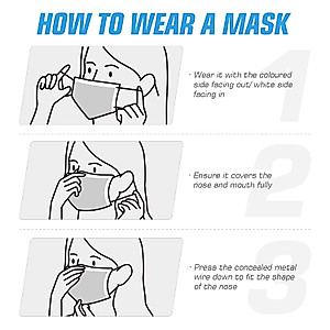 50 PCS Black Disposable Face Masks 3-Ply Filter Earloop Mouth Cover, Face Mask