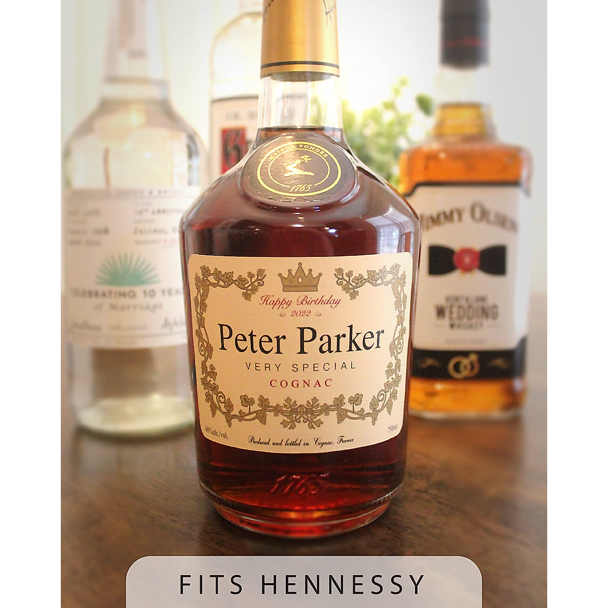Personalized Label to fit Hennessy Cognac Bottles (No Proof)