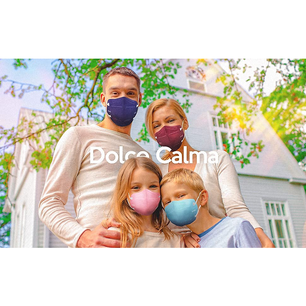 Dolce Calma KN95 Face Mask, 50 Pack Individually Wrapped, 5-Ply Breathable and Comfortable Multicolor Masks for Men and Women, Adjustable Nose Clip & Flexible Earloop KN95 Mask