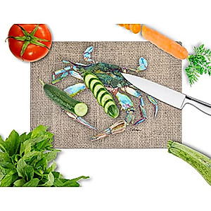 Caroline's Treasures 8731LCB Crab Glass Cutting Board Large Decorative Tempered Glass Kitchen Cutting and Serving Board Large Size Chopping Board