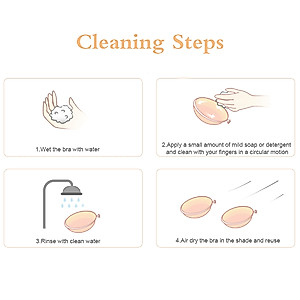 EMOET Seamless Strapless Bra, Invisible Silicone Adhesive Bra Cups,Clear Sticky Backless Front Buckle Bra Pads Inserts